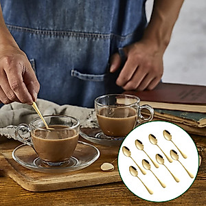 Set of 8, Gold Demitasse Espresso Spoon, SourceTon Gold Mini Coffee Spoons for Dessert, Coffee Sugar, Tea, Appetizer (4.9 Inch)