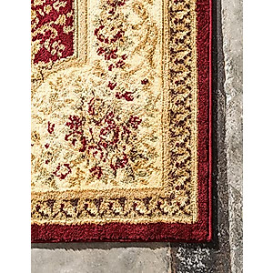 Unique Loom Versailles Collection Traditional Classic Medallion Motif Area Rug (2' 7 x 10' 0 Runner, Burgundy/ Ivory)