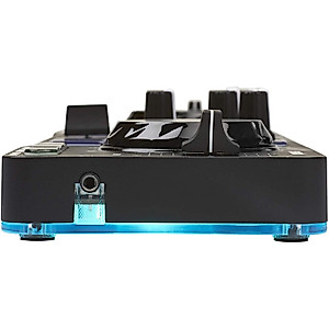 Hercules DJ Starter Kit with DJ Control Starlight, DJMonitor 32, HDP DJ M40.1 Headphones, & Serato DJ Lite + On-Stage Computer Laptop Audio Mixer, Lighting Controller, Midi Controller Stand