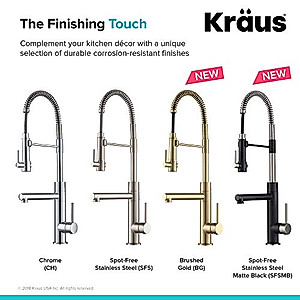 KRAUS Artec Pro 2-Function Commercial Style Pre-Rinse Kitchen Faucet with Pot Filler in Brushed Gold, KPF-1603BG (Pack of 3)