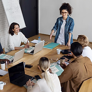 Regolden-Book Meeting Notebook for Work with Action Items, Project Planner Notebook for Note Taking, Office/ Business Meeting Notes Agenda Organizer for Men & Women, 160 Pages (7”x10”), Teal