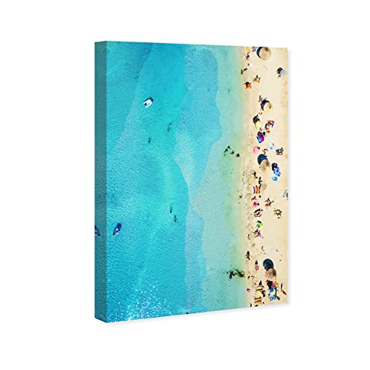Amazon Brand – Rivet Aerial Turquoise Blue Overhead Photo of Mediterranean Beach, 30" x 45"