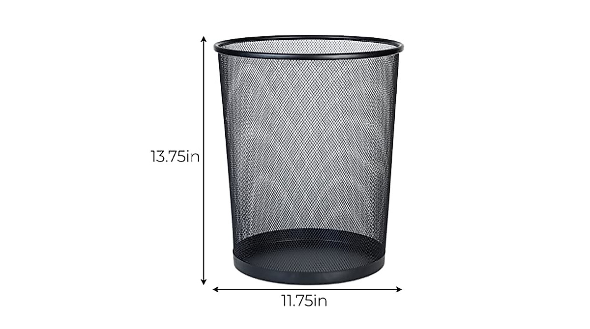 Smart Design Steel Mesh Waste Basket - Durable & Easy to Clean