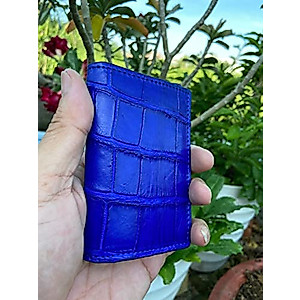 Vietnam Double side Blue Crocodile Alligator leather skin Credit Cardholder, leather credit cardcase, leather creditcard cover