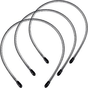 WILLBOND 3 Pack Unisex Hair Band Metal Headband Black Head Band Spring Wavy Nonslip Men Women Sports Fashion Headwear (Small Spring)