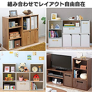 Iris Ohyama MDB-3K Color Box Storage Box, Bookcase, 3 Tiers, Movable Shelf, Width 14.4 x Depth 11.4 x Height 28.9 inches (36.6 x 29 x 73.2 cm), Off-White