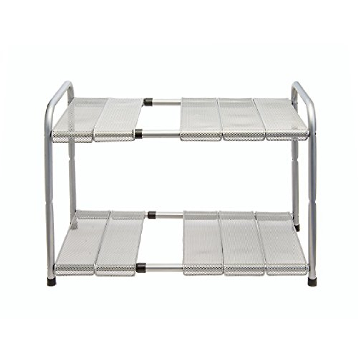Venoly Home - Under Sink 2 Tier Expandable Shelf Organizer Rack, Silver - Expands from 18 Inches to 30 Inches