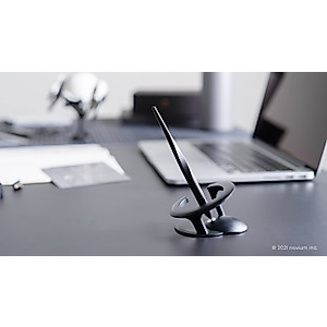 novium Hoverpen 2.0 - Futuristic Luxury Pen Made With Aerospace Alloys, Unique Aesthetic, Free Spinning Executive Pen, Cool Gadgets, Valentines Day Gifts for Men & Women (Space Black, Basic)