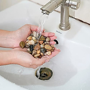 Mr. Fireglass Polished Pebbles Decorative Natural Stones Mixed Aquarium Gravel River Rocks, 3/8 inch, 5 Pounds