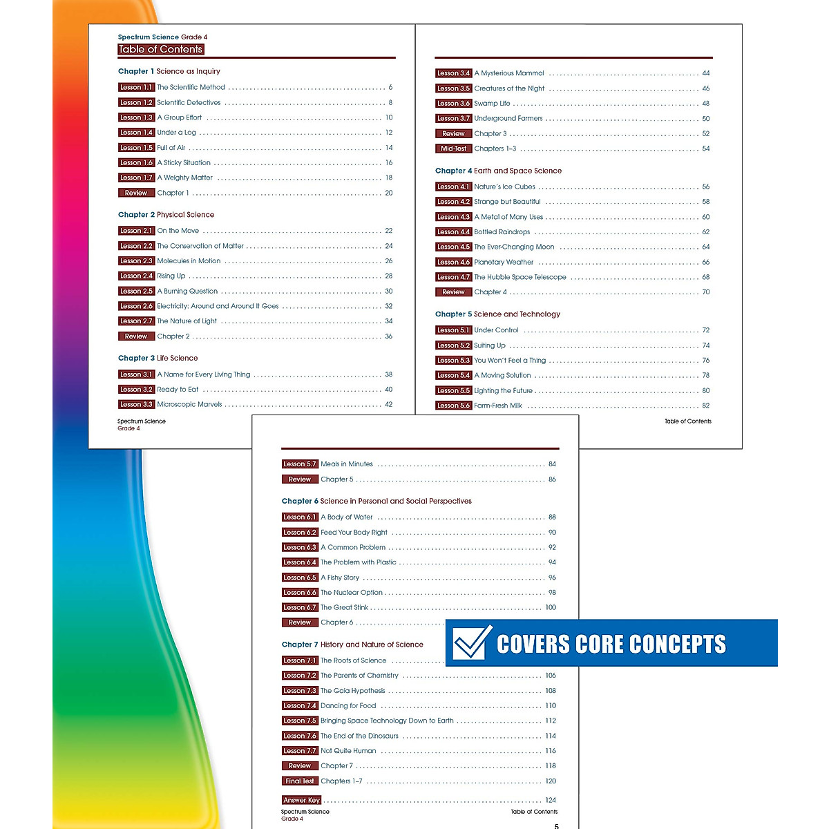 Spectrum 4th Grade Science Workbooks, Ages 9 to 10, 4th Grade Science, Physical, Space, Earth, and Life Science, the History and Nature of Science With Research Activities - 144 Pages