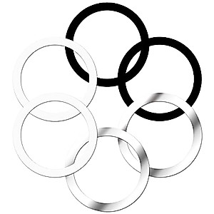 WYNK Magnetic Wireless Charger Universal Metal Rings 6 PCS Compatible for Apple Magsafe Charger, Compatible with iPhone 14/13/12 Series(Mini/Plus/Pro/Pro Max) and Samsung Galaxy(Black+White+Sliver)