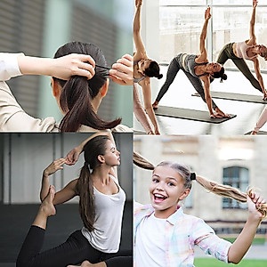 Antye Hair Tie, 100Pcs Black Onyx - Soft Cotton, Seamless Hair Elastic for Thick or Thin Hair, No Snag, Dent or Breakage, Baseball & Tennis Suitable, All Age Friendly