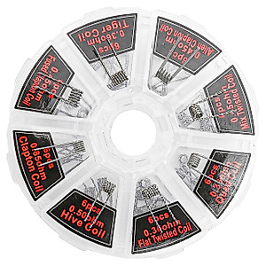 48Pcs/Set 8 in 1 Single Coils Platte Iron-chromium-aluminum Heating Wire Resistance Premade Prebuilt Coil, Hot Wire Replacement for Swag, Master, Nautilus