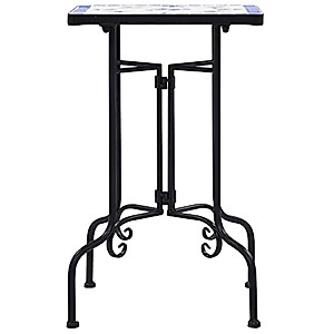 ZQQLVOO Mosaic Side Table,Plant Stand,Plant Rack,Plant Display Stand,Multi-Purpose Plant Stand,Flower Stands,For Backyard,Garden, Balcony,Terrace,Blue and White Ceramic