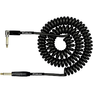KIRLIN Cable Instrument-Cables, 1/4" Mono Plug, Metallic Black, 30ft (IPK-222BFGL-30/BKE)