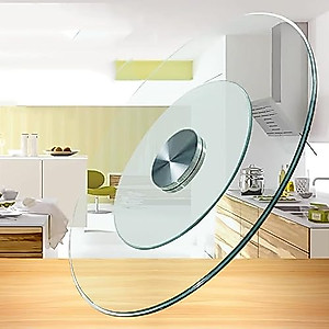 DOUKI Tempered Glass Rotating Tray Large Lazy Susan Turntable For Dining Table 39inch Swivel Tabletop Serving Plate With Swivel Assist System (Color : Clear, Size : 85cm(33inch))