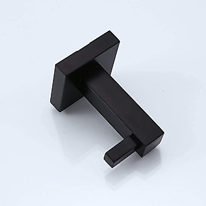 LJLink Single Black Hook Wall Clothes Hook Stainless Steel Heavy Duty Modern Bath Hook for Coat Robe Towel Hat Hanger Home Bathroom Kitchen Bedroom Hotel Toilet Garage, 1 Pack