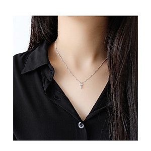 VQGRIXZCE S925 Sterling Silver Small Dainty Cross pendent necklace for women Jewelry