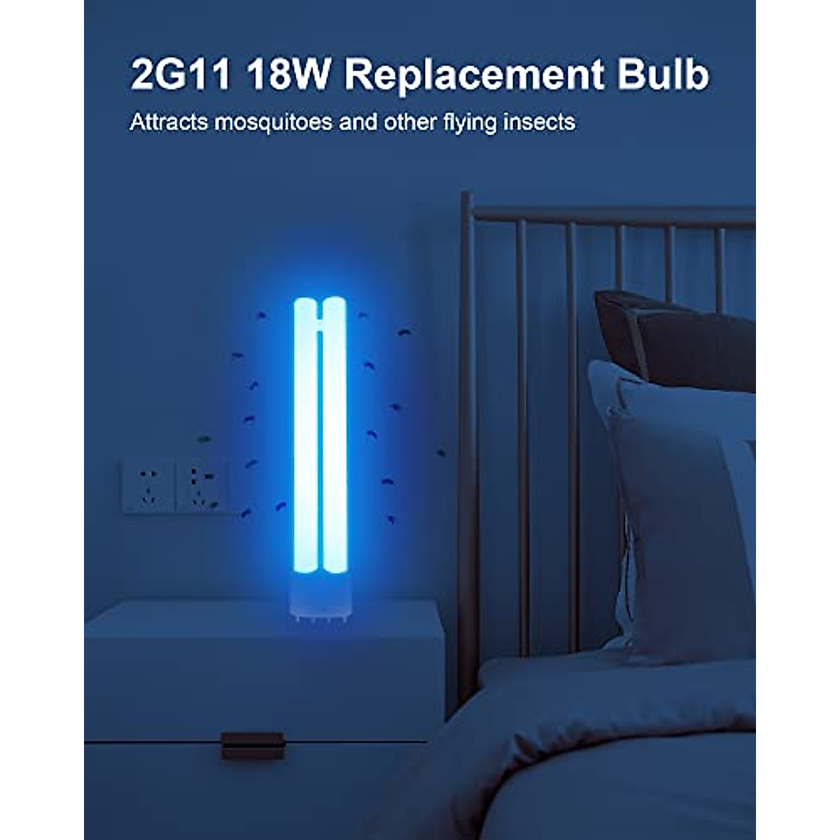 Shootingstar 2G11 18W Bug Zapper Replacement Bulb for Insect Attracting Lamp, PL 18W BL UV Light Bulb Compatible with Indoor Outdoor Mosquito Zapper