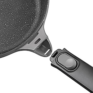 Berghoff GEM Non-stick Grill Pan 10", Square, Stay-cool, Detachable Handle, Ferno-Green, Non-Toxic Coating, Induction Cooktop Ready