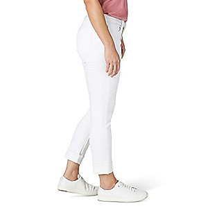 Riders by Lee Indigo Women's Fringe Cuff Boyfriend Jean, White, 14