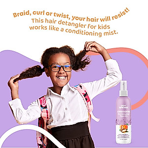 JoySpring Detangle Spray for Kids - Natural Conditioner & Detangler Spray with Argan Oil & Apricot - Curly Hair Detangling Spray (8 oz)