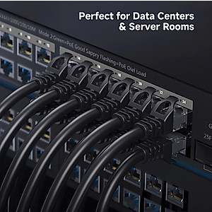 Cable Matters 10Gbps 10-Pack Snagless Cat 6 Ethernet Cable - 10ft, Cat 6 Cable, Cat6 Cord, Ethernet Cord, Black