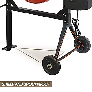Oarlike 5.0 Cu. FT Concrete Mixer, Electric Cement Mixer Machine for Stucco with Wheel and Stand