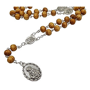 TALISMAN4U Seven Sorrows of Mary Rosary Chaplet Wooden Beads Catholic Jewelry Necklace for Women Men with Rosary Box