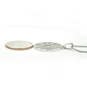 ANGIEHAIE Necklace, 20" Snake Chain with 12 Point Star Charm Pendant Hellenic Greek Magic Twelve Symbol, Pure 304 Stainless Steel