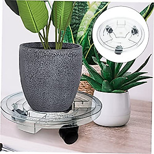 Homoyoyo Plastic Plant Caddy Plant Stand with Wheels Rolling Plant Stand with Casters Heavy Duty Bonsai Planter Pot Round Planter Potted Plants Flowerpot Base Garden Flowerpot Base Car Tray