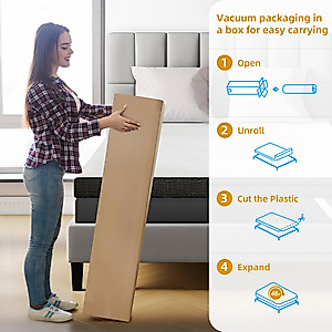 YITAHOME Memory Foam Mattress Topper Queen, 3 Inch Gel Firm Bed Toppers, Breathable Soft Vents Holes Mattress Pad with Removable Washable Cover