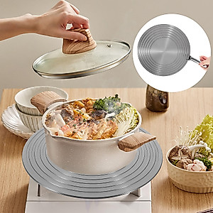 2 Pack Gas Stove Heat Diffuser Plate, Round Fast Defrosting Tray Aluminum Non-Stick Coating Cookware Simmering Thawing Plate Conduction Multifunctional, Flame Guard Protection Stovetop (11 inch)