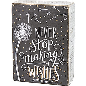 Primitives by Kathy Chalk Box Sign, Never Stop 4.5" X 5"