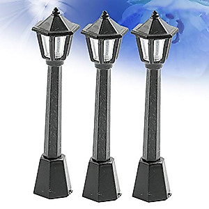 BESPORTBLE 6pcs Mini Street Light Model Solar Lamp Post Lights Outdoor Pathway Lantern Post Doll House Fairy Garden Decorations Accessories