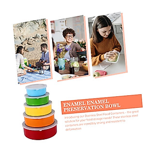 MUSISALY 5 Pcs Crisper Snack Containers Stainless Steel Food Containers Metal Food Containers with Lids Stainless Steel Containers with Lids Stainless Steel Bowls Food Preservation Bowls