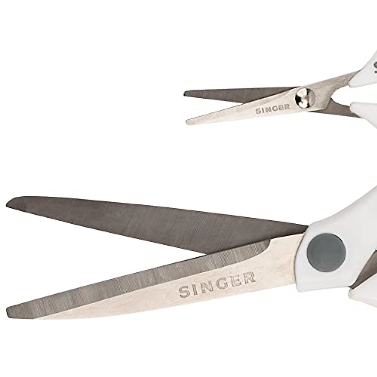 SINGER 07175 Sewing and Detail Scissors Set with Comfort Grip,White,pink