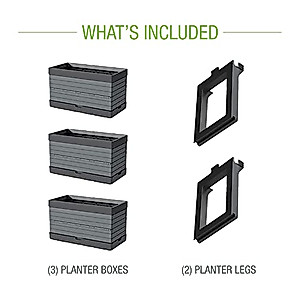 Southern Patio FlexSpace 5-pc. Modular Raised Garden with 3 Collapsible Planter Boxes & 2 Legs