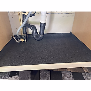 Drekan Under Sink Mat,Absorbent/Waterproof, Kitchen Cabinet Mat, Sink Drip Protector Tray, Capture spilled liquid and mixture Protects Cabinets, Non-slip absorbent material, Washable (36'' x 42'')