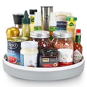 TRZZ Lazy Susan Turntable Organizer - 12-Inch Rotating Tray for Spices and Condiments Storage - Organize Kitchen and Fridge with Storage Container for Fridge, Pantry, and Cabinet - 1 Pack