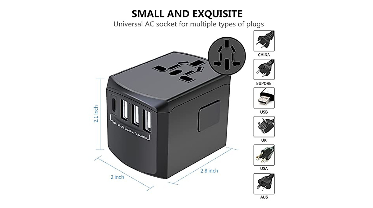 Universal Travel Adapter with USB-C & USB Ports | Worldwide Power Solution