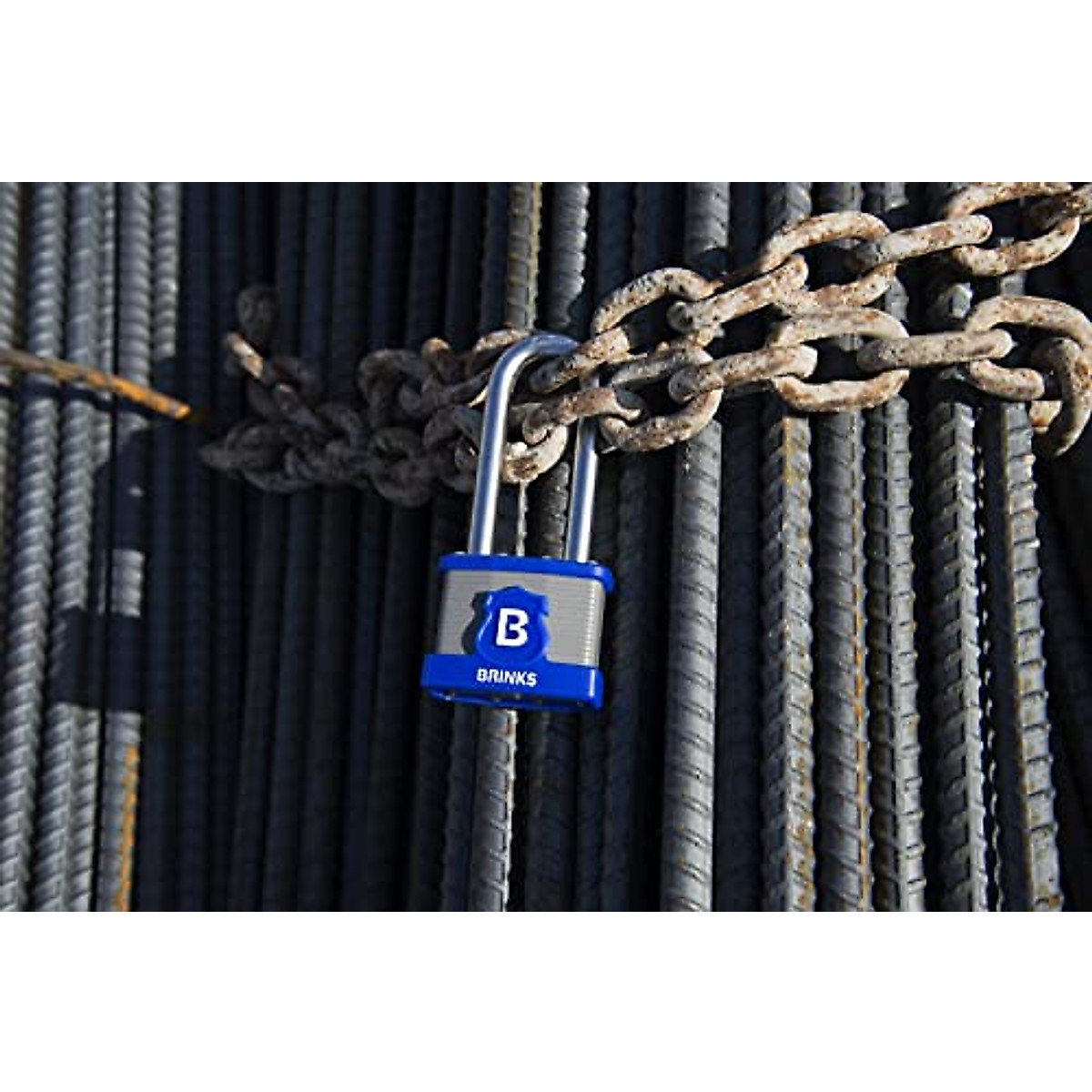 BRINKS - 44mm XT Series Commercial Laminated Steel Padlock with 2 3/8" Shackle, 2-Pack - Weather Resistant and Hardened Boron Steel Shackle