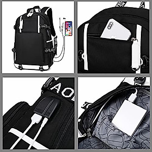 QHRIDS Fashion Laptop Backpack 15.6 Inch with USB Charging Port Travel Outdoor Casual Daypacks Sports Bag College Large Backpacks for Women Men