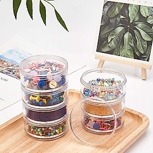 BENECREAT 60ML Stackable Round Plastic Containers 4 Column(5 Layer/Column) Bead Storage Jars for Diamond Drills, Seed Beads, Nail Art Glitters, and Other Jewelry Components