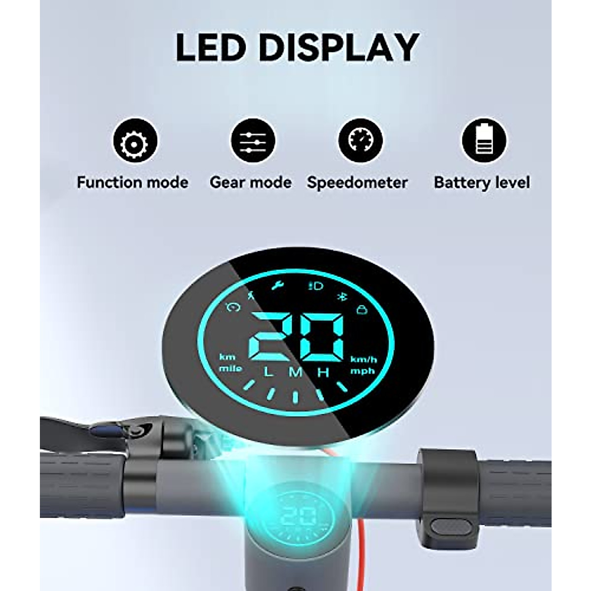 MEGAWHEELS Electric Scooter Adults, 9" Pneumatic Tubeless Tires, 15.5 Miles Range with 250W Motor, 15.5MPH Foldable Commuting E Scooter for Adults