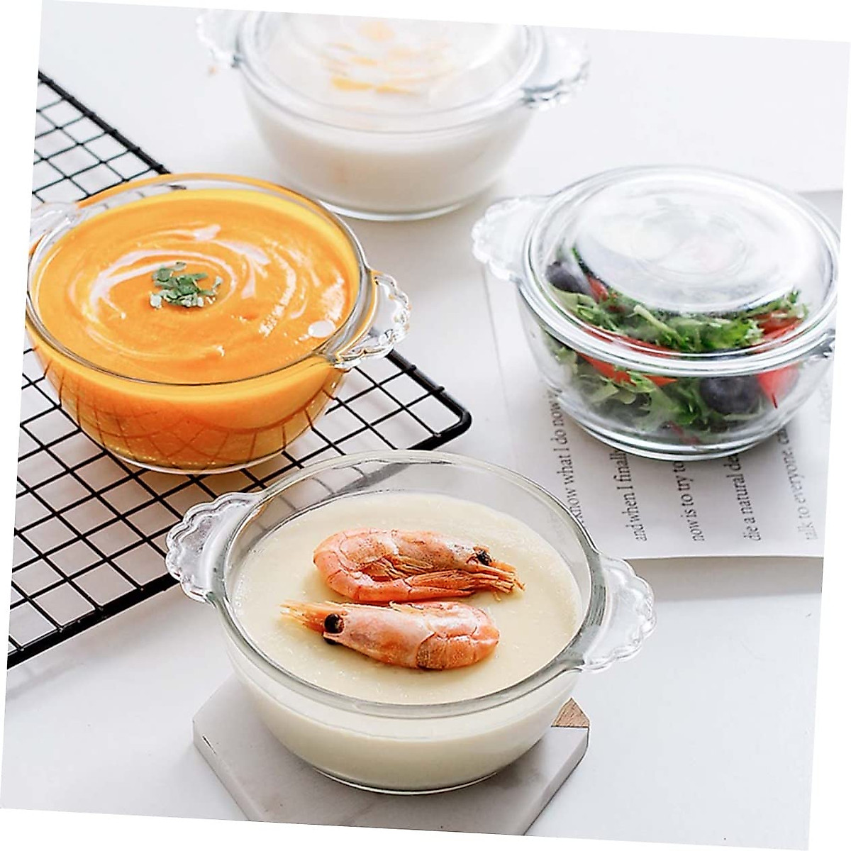 BESTOYARD Egg Steamer 275ml Bowl Glass Kitchen Gadget Kitchen Cooker Food Container Bowls Glass for Microwave Egg Steamer Household Vegetable