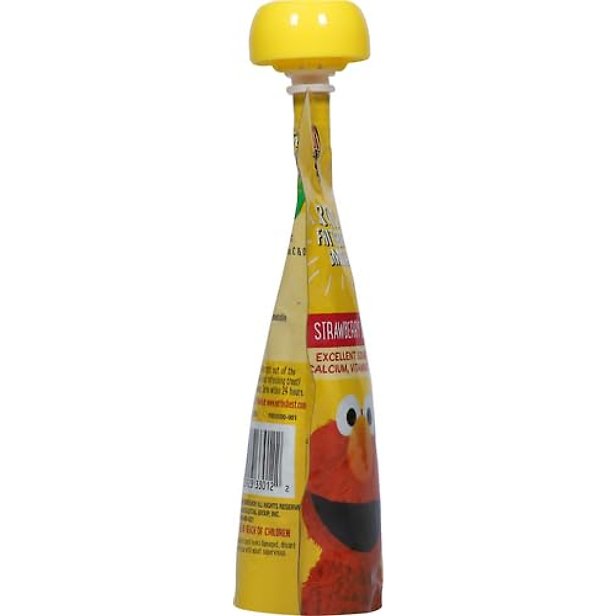 Earth's Best Organic Kids Snacks, Sesame Street Toddler Snacks, Organic Fruit Yogurt Smoothie for Toddlers 2 Years and Older, Strawberry Banana, 4.2 oz Resealable Pouch