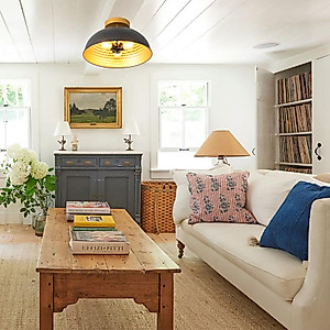 JackLove Semi Flush Mount Ceiling Light Fixture,Hammered Metal Shade Closed to Ceiling Lamp,3-Light Modern Industrial Ceiling Light for Hallway Entryway Foyer Living Room Badroom