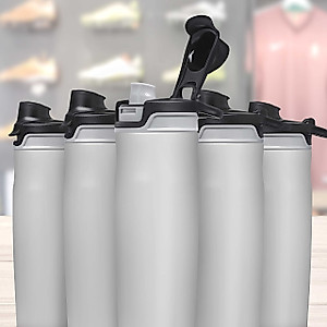 DISCOUNT PROMOS Juno Water Bottles with Flip Lid 20 oz. Set of 6, Bulk Pack - Reusable, Great for Gym, Hiking, Cycling and for School - White