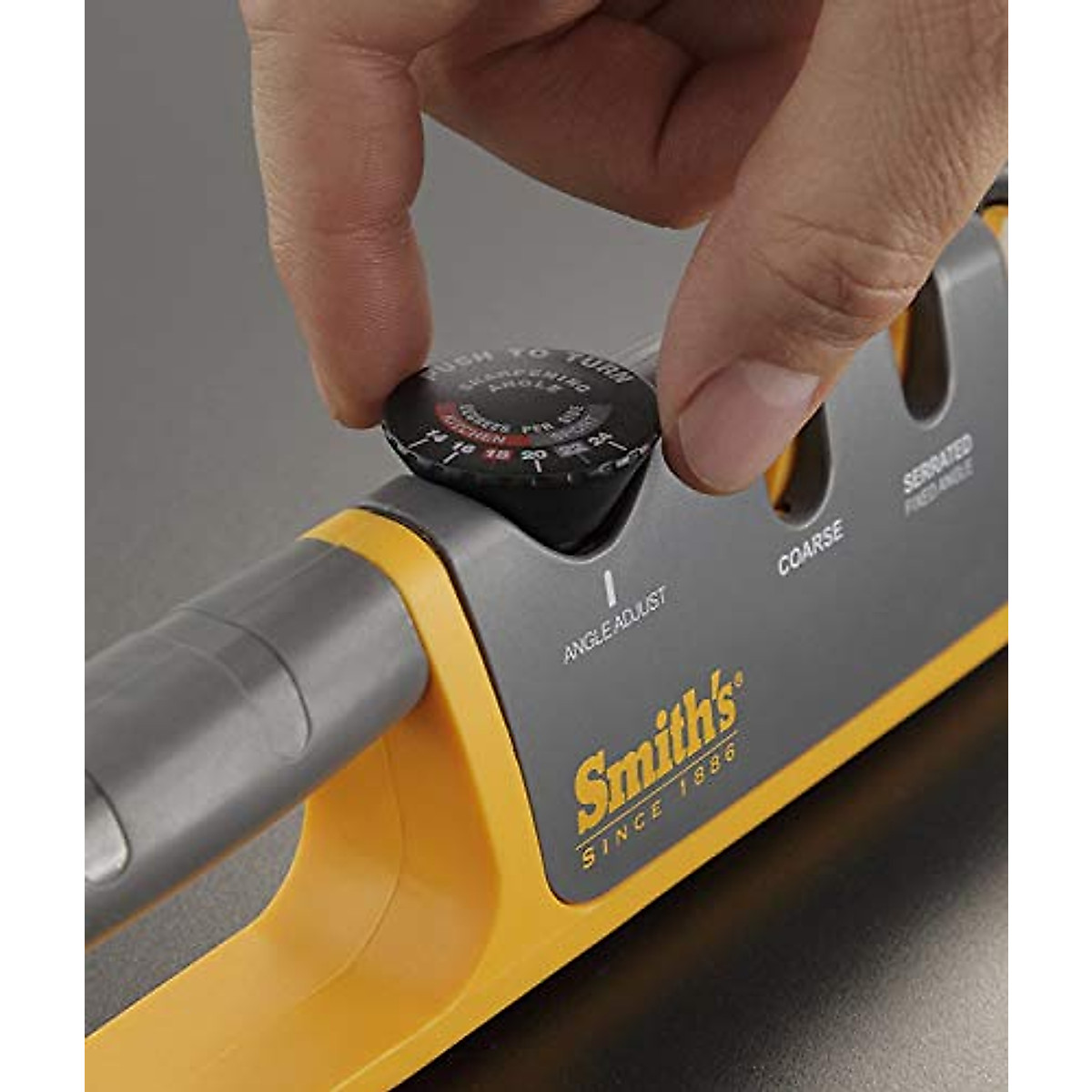 Smith's 50264 Adjustable Manual Knife Sharpener Grey/Yellow